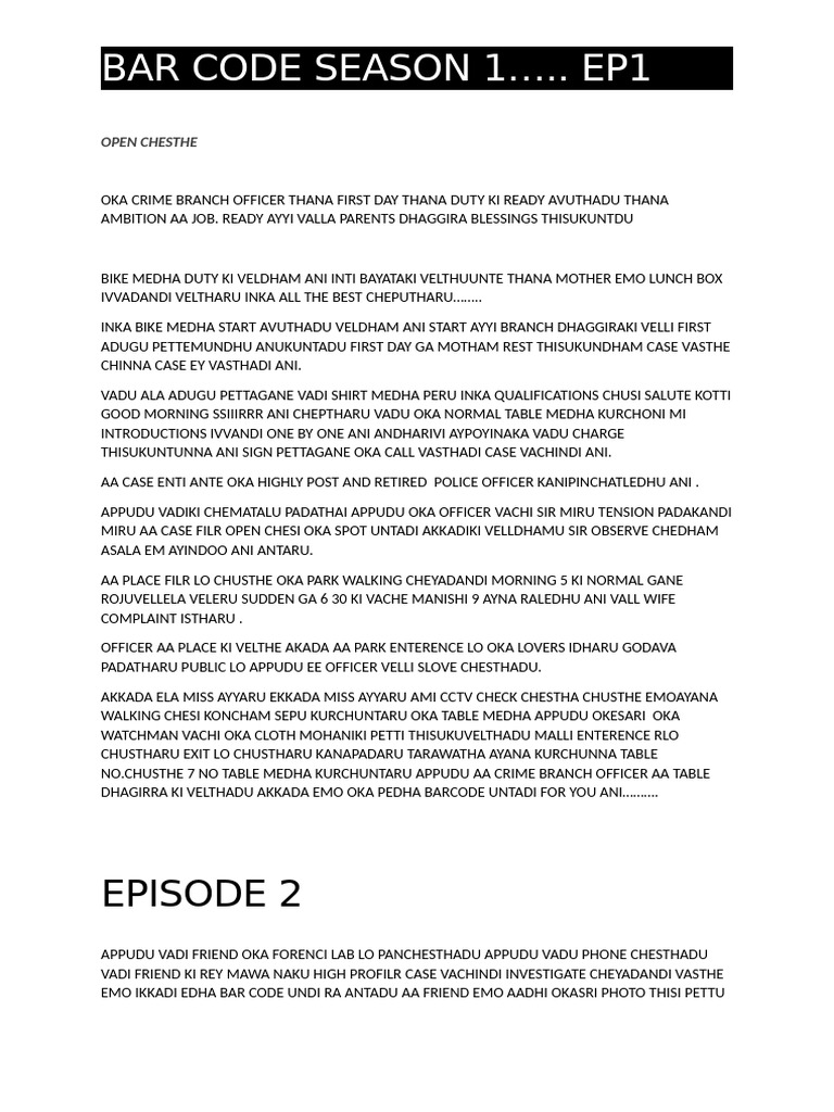 Bar Code Season 1 | PDF | Written Communication | Internet Of Things