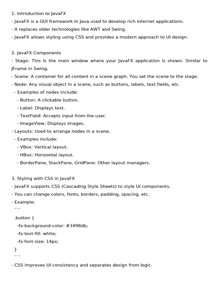 JavaFX Detailed Reviewer IT206 | PDF