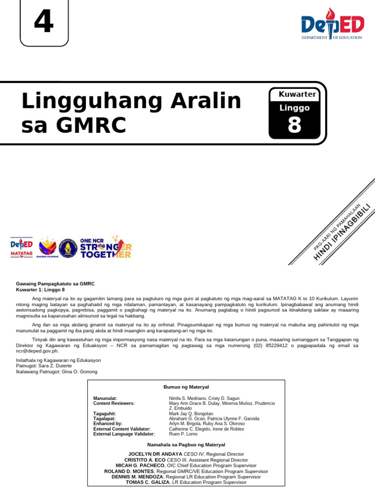 GMRC Q1 Week8-FV | PDF