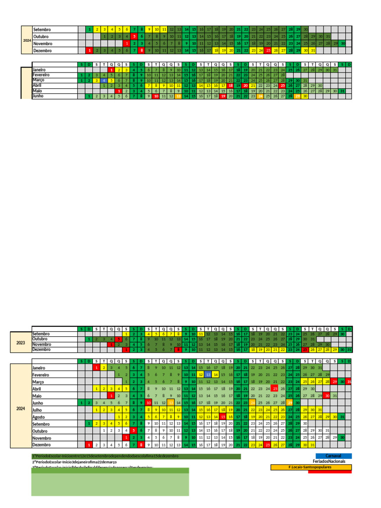 Calendario-Escolar-2024-2025-em-Excel | PDF