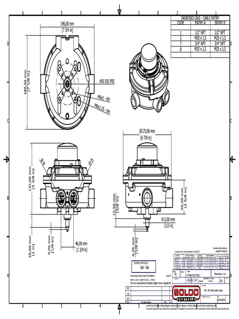 SW-SN Dimensional Drawing | PDF