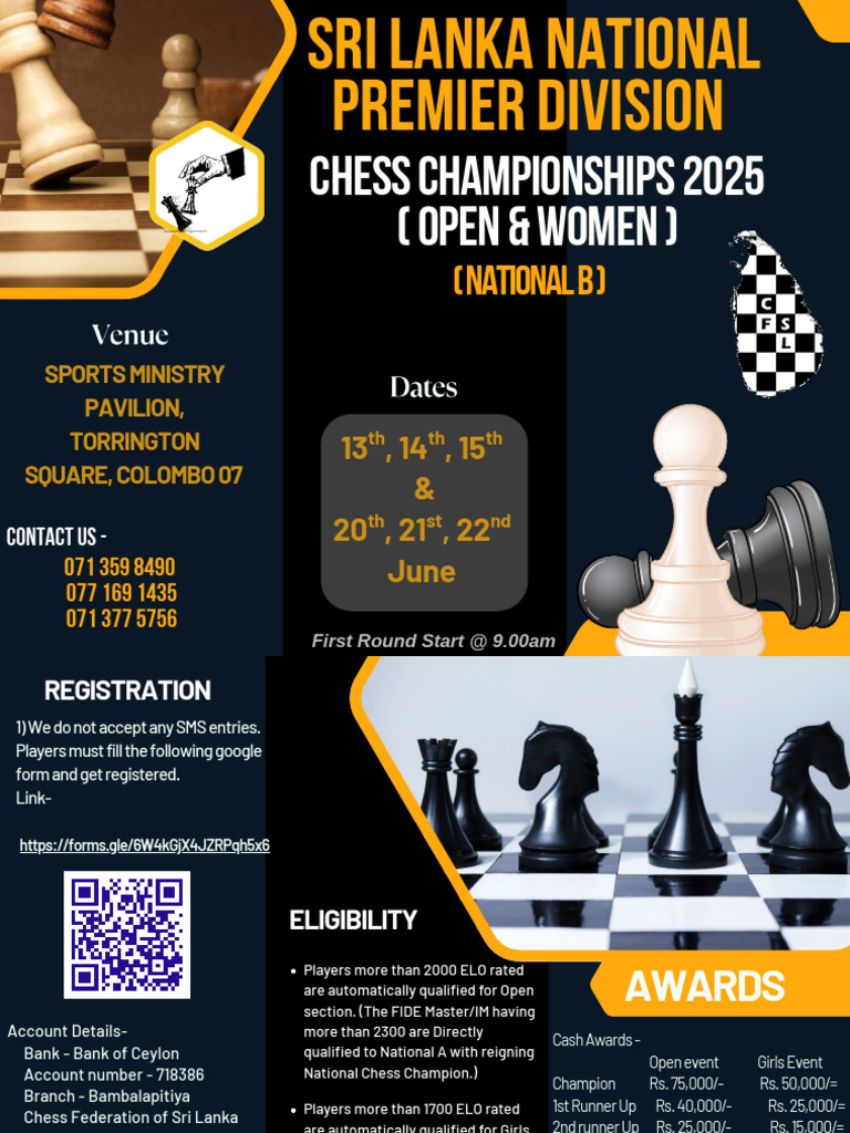 Sri Lanka National B Chess Championships 2025 | PDF | Chess ...