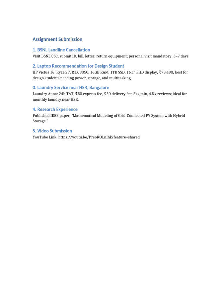 Assignment Submission | PDF