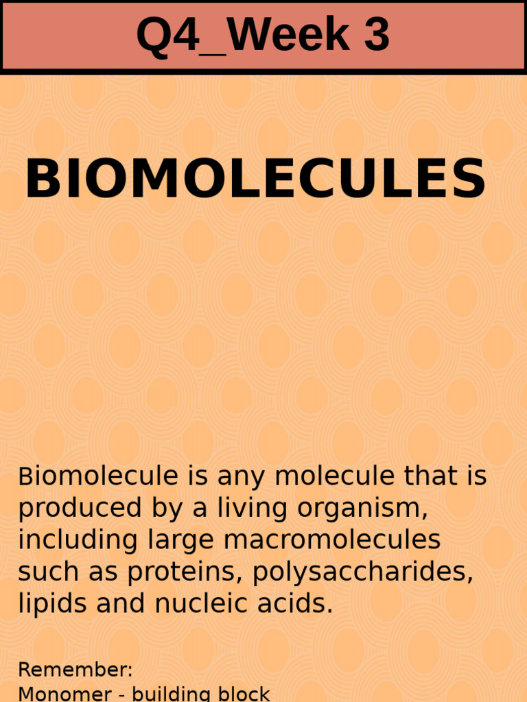 G10 Q4M Biomolecules | PDF | Carbohydrates | Biomolecules