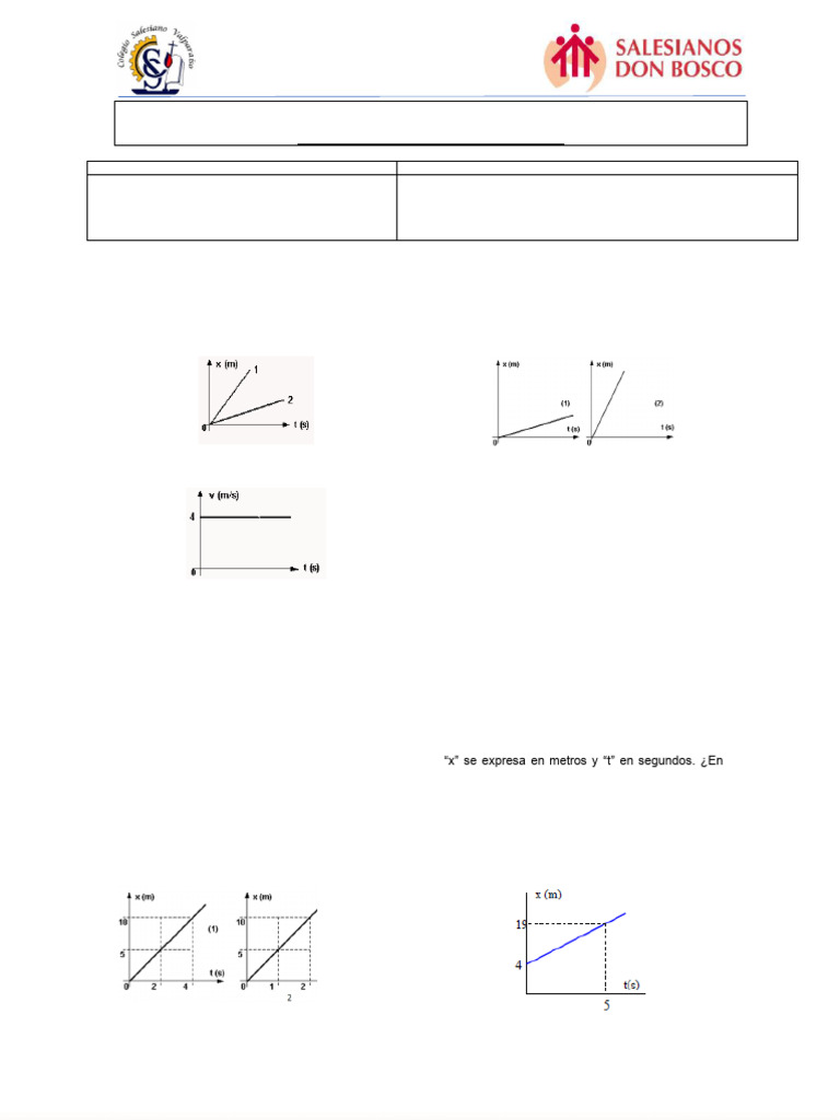 Guía MRU | PDF | Cinemática | Velocidad
