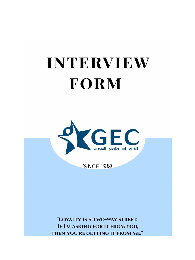 Interveiw Form | PDF