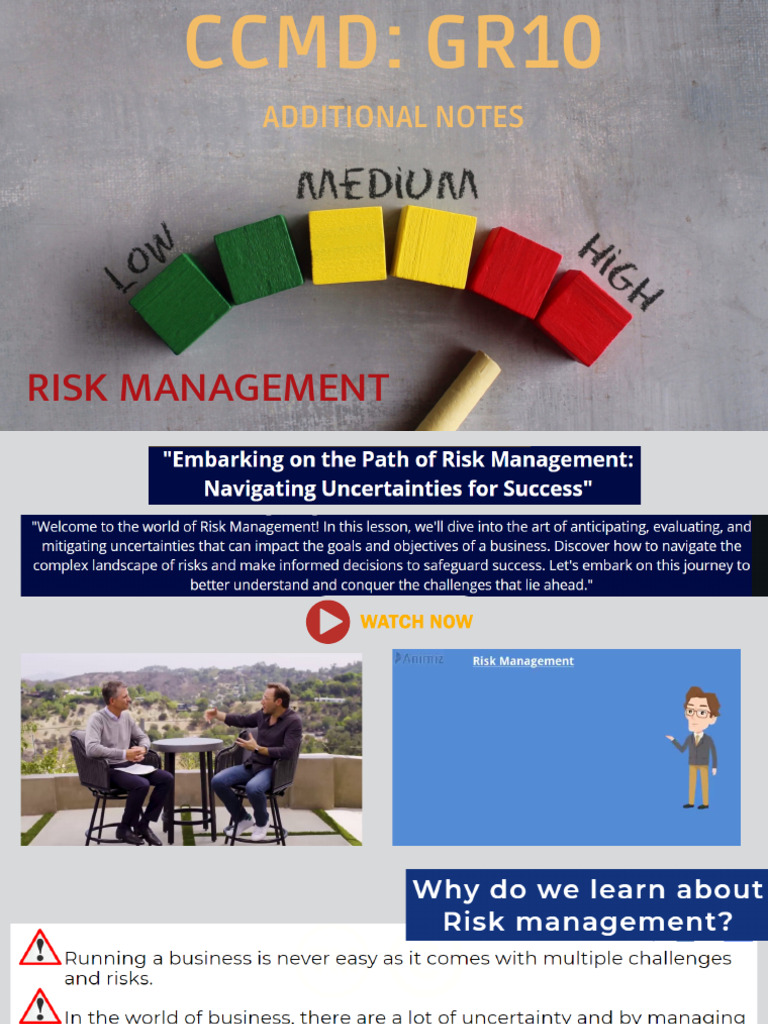 Gr10 Additional Notes (Risk Management) | PDF