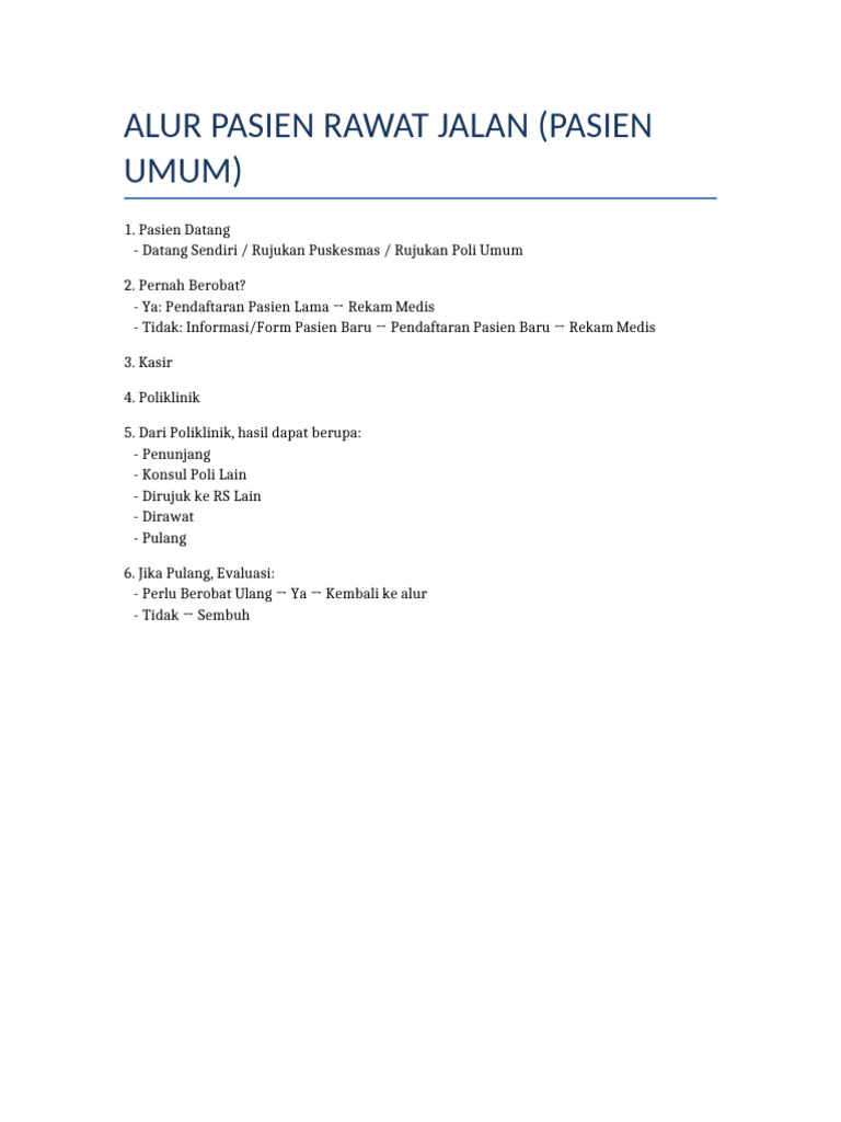 Alur Pasien Rawat Jalan | PDF