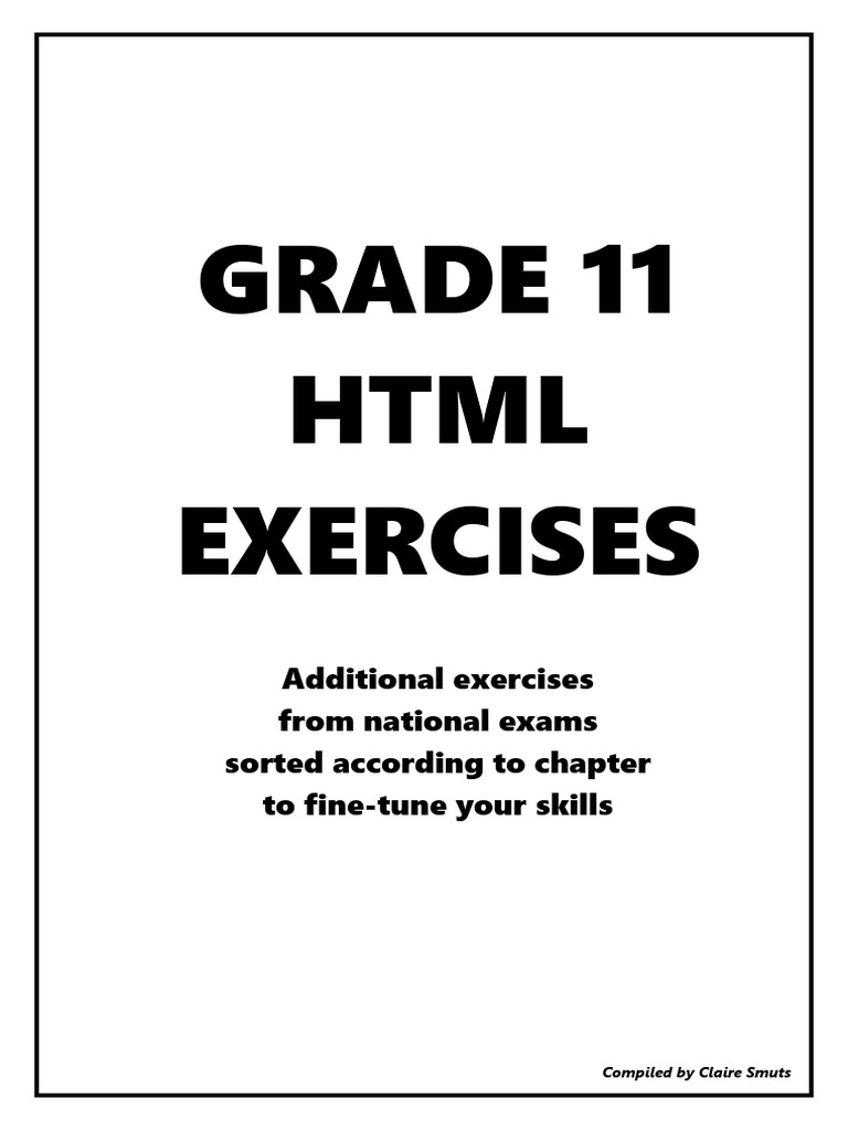 HTML GR 11 Exercises (Eng) | PDF | Html | Software Development