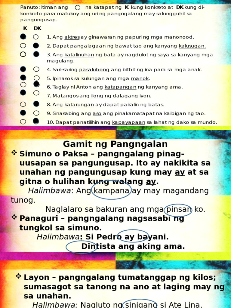 Gamit NG Pangngalan | PDF