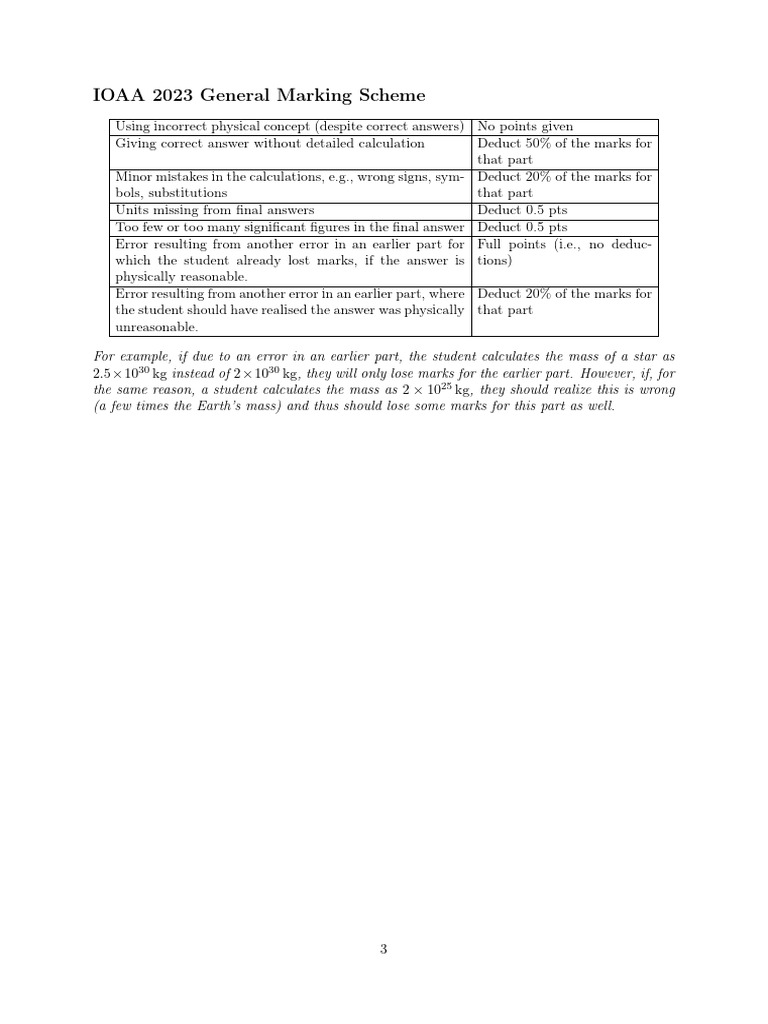 IOAA - 2023 Explained Marking | PDF | Gravitational Wave | Astrophysics