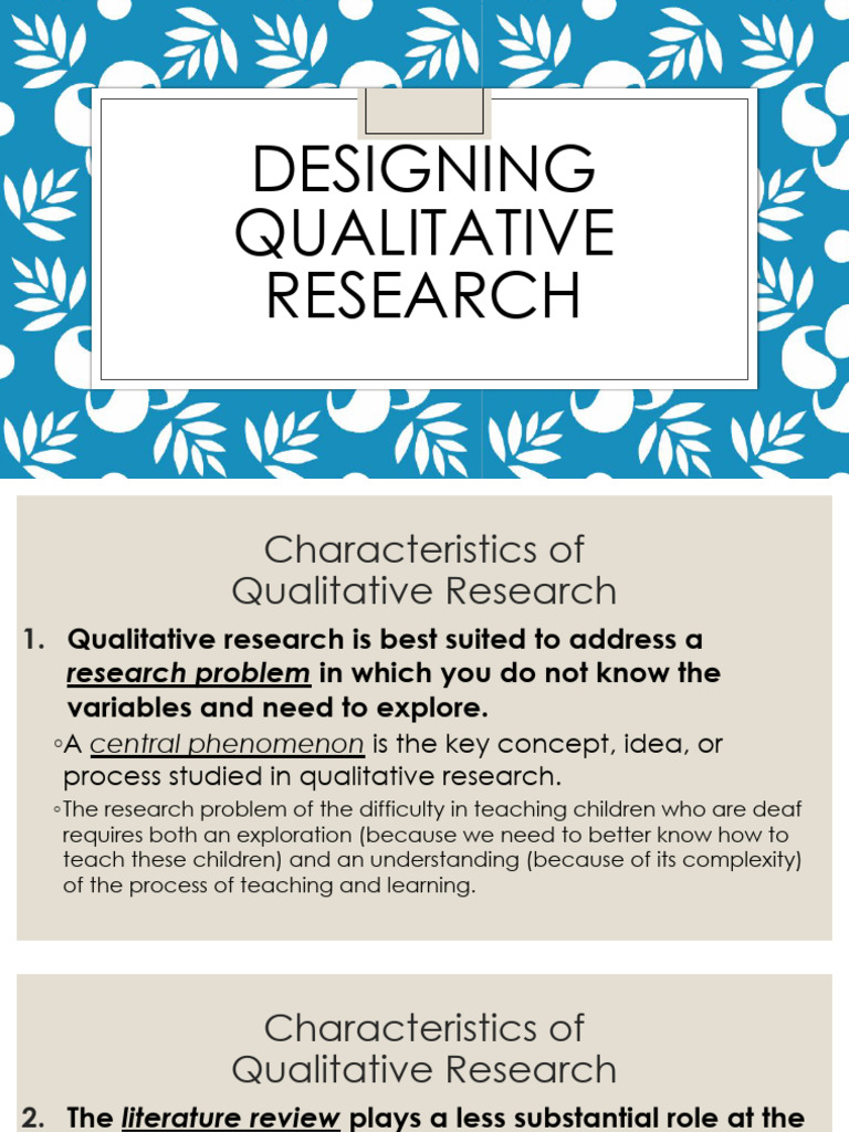 LESSON FOUR - Designing Qualitative Research | PDF | Quantitative ...