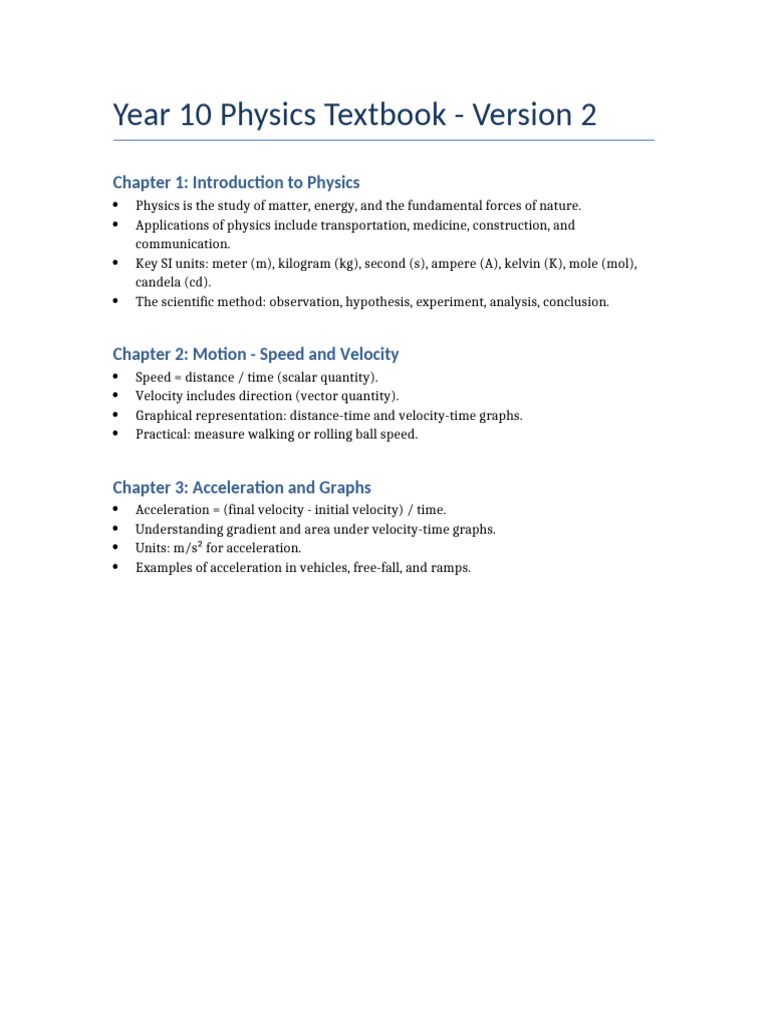 Year10 Physics Textbook V2 | PDF