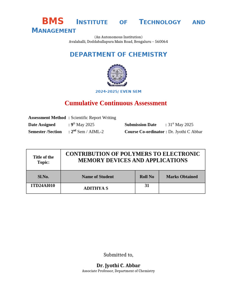 Cca Aiml 2 2024-25 Cover Page | PDF