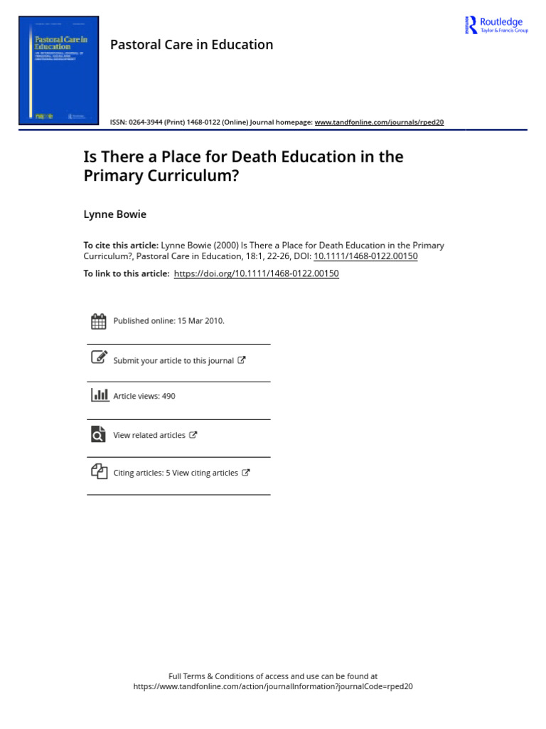 4小學課程中是否有死亡教育的一席之地？ | PDF | Grief | Curriculum