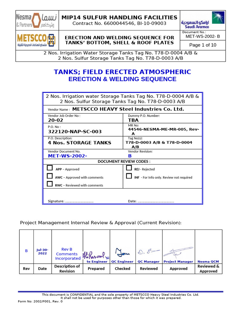 Tank Bottom Plate Welding Sequence | PDF | Welding | Construction
