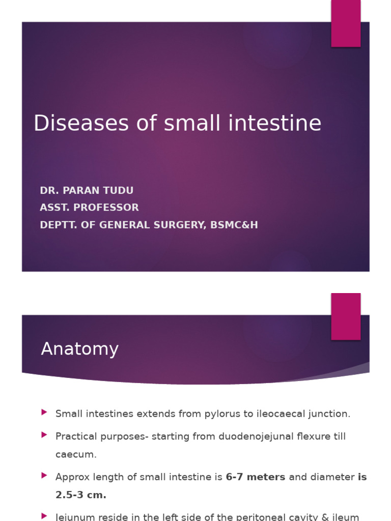 Small Intestine Disease Overview | PDF | Ulcerative Colitis | Small ...