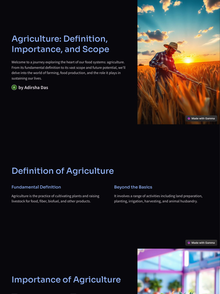 Agriculture: Definition, Importance & Scope | PDF | Agriculture | Livestock