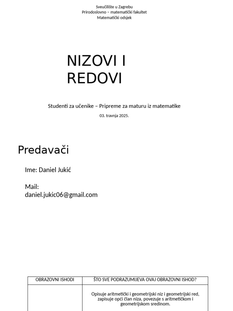 Predavanje - Nizovi | PDF