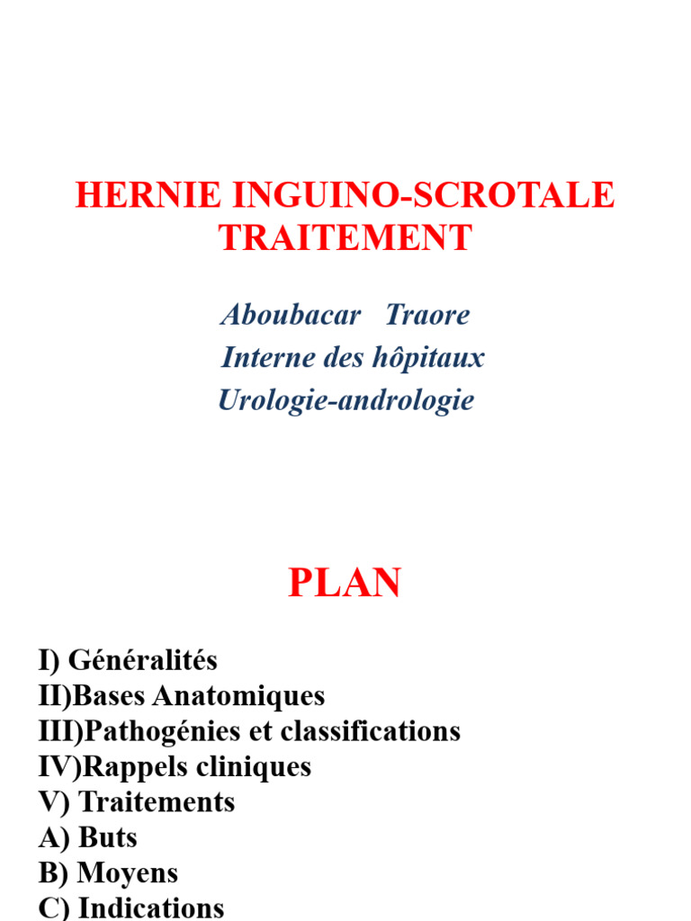 Hernie Inguino-Scrotale : Diagnostic et Traitement | PDF