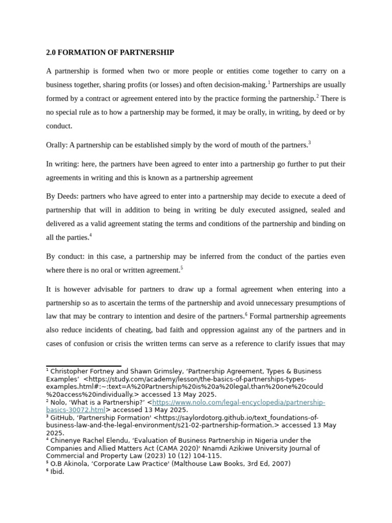 Formation of Partnership | PDF | Limited Liability Partnership ...