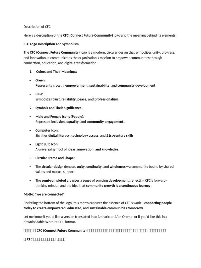 Description of CFC Logo. Reducted For Press | PDF