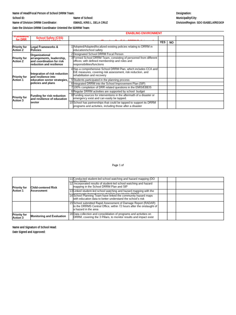 CSS Monitoring Tool DRRMS Edited 18 Jan 2017 | PDF | Disaster Risk ...