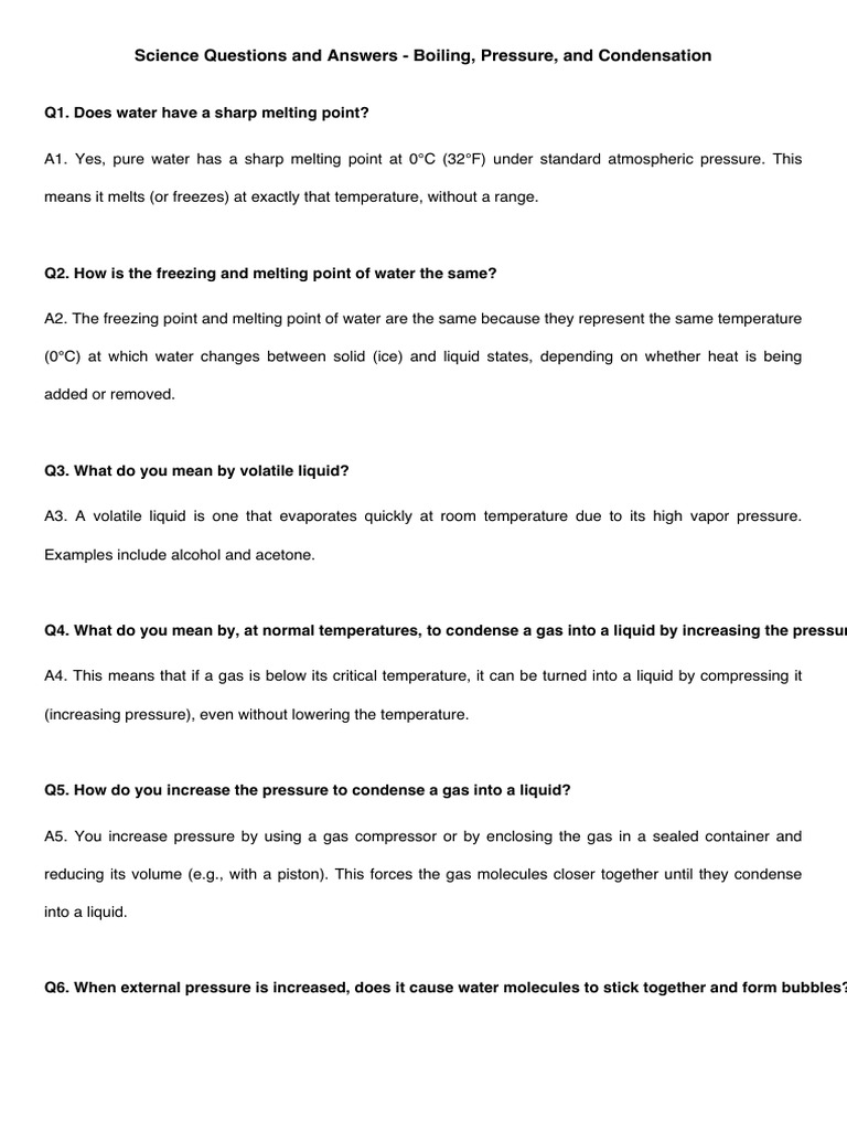 Boiling Water Science QA | PDF
