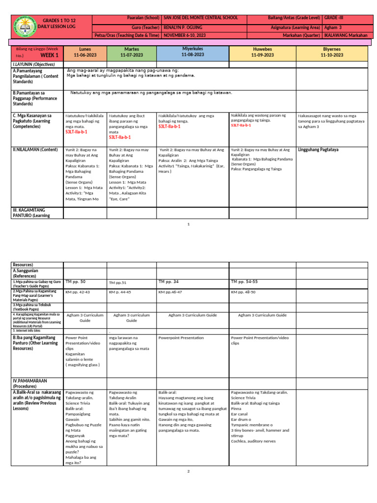 Dll-Agham q2 Week 1 Final | PDF