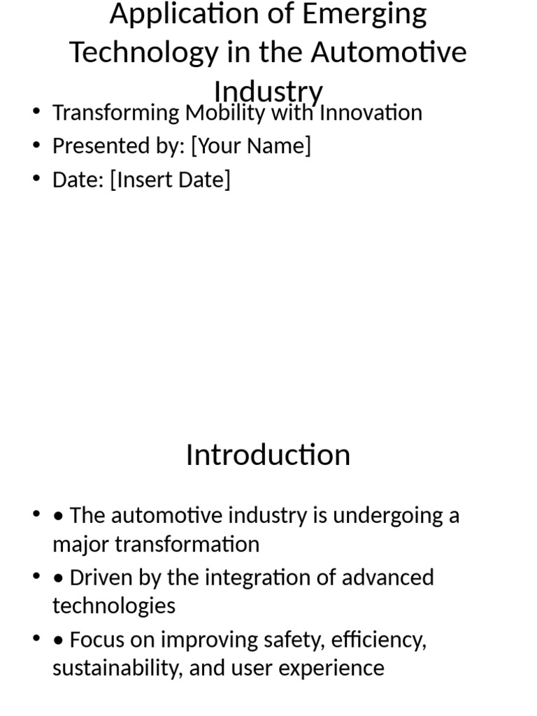 Emerging Tech Transforming Automotive Industry | PDF | Internet Of ...