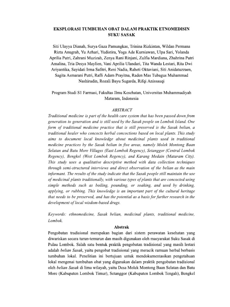 Etnomedisin Sasak | PDF