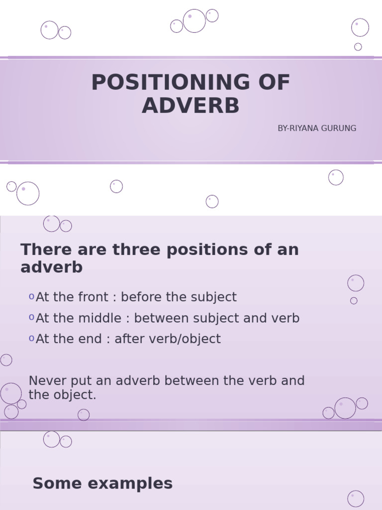 Positioning Of Adverb Pdf