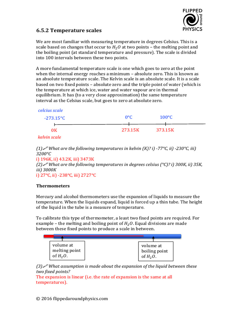 Celsius and Kelvin Temperature Scales | PDF | Celsius | Temperature
