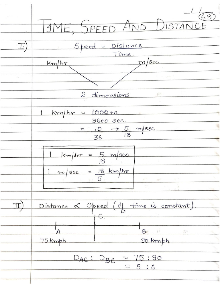 Time, Speed and Distance - 1 | PDF