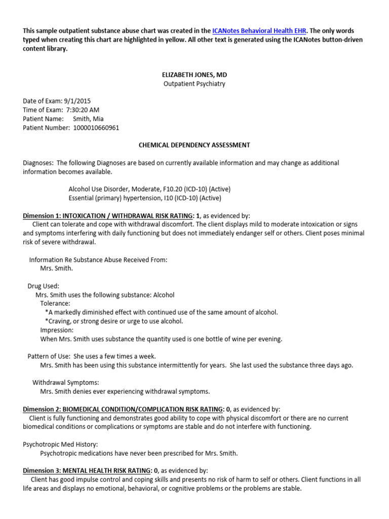 Sample Substance Abuse Chart | PDF | Substance Abuse | Mental Disorder