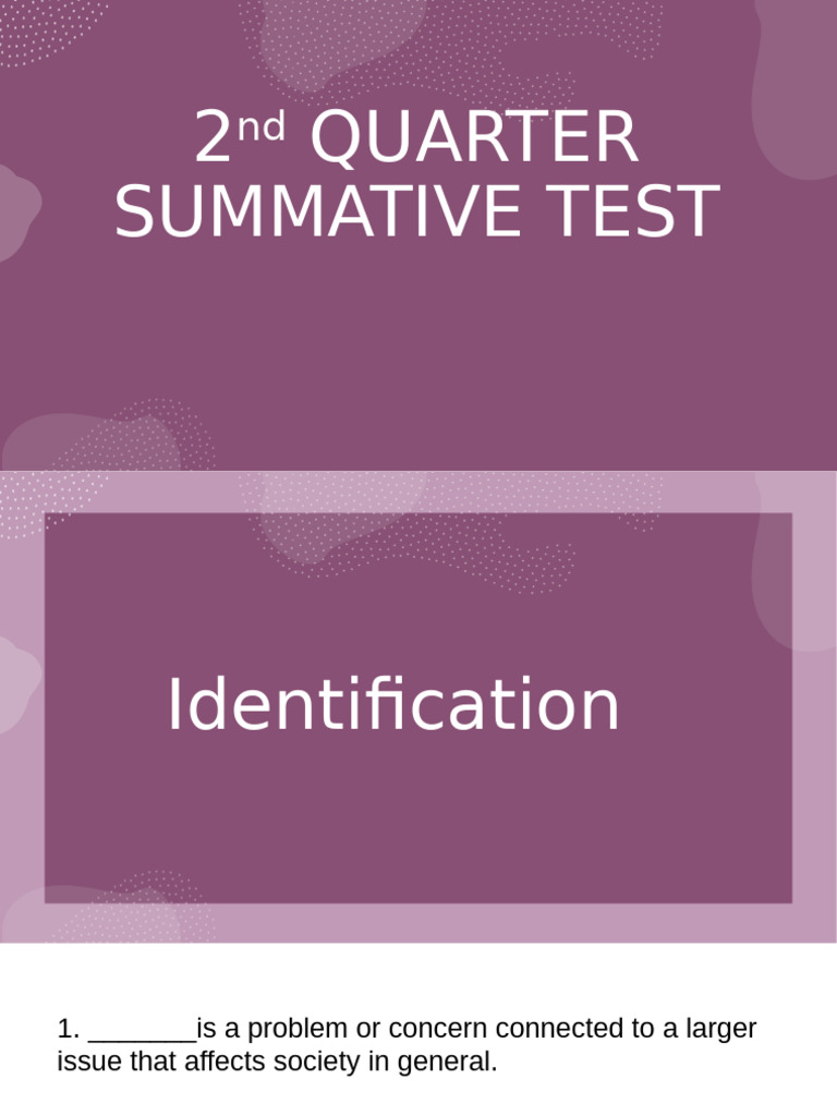 2nd Quarter Summative Test | PDF | Attitude (Psychology ...