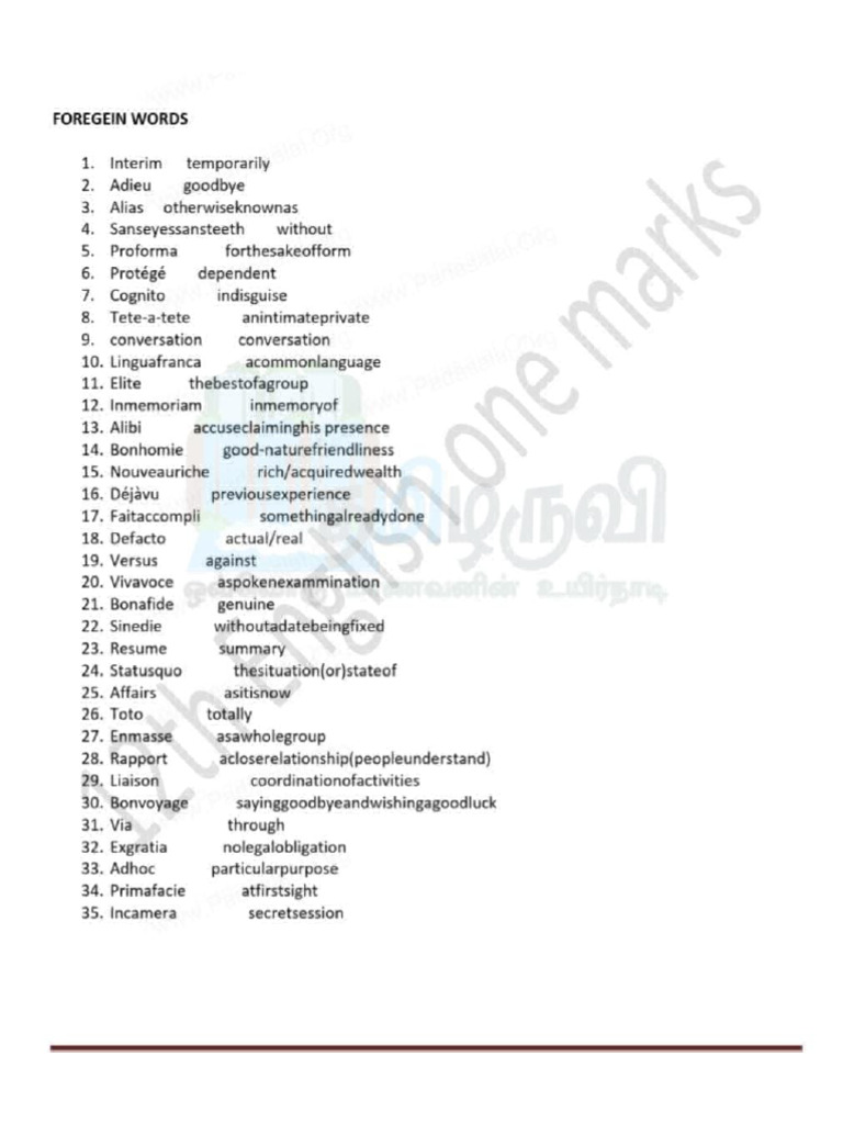 Foreign Words | PDF