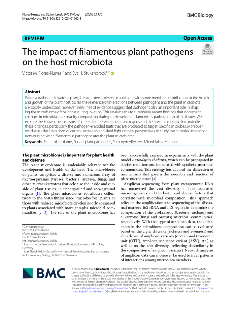 Impact of Plant Pathogens on Microbiota | PDF | Microbiota | Microorganism