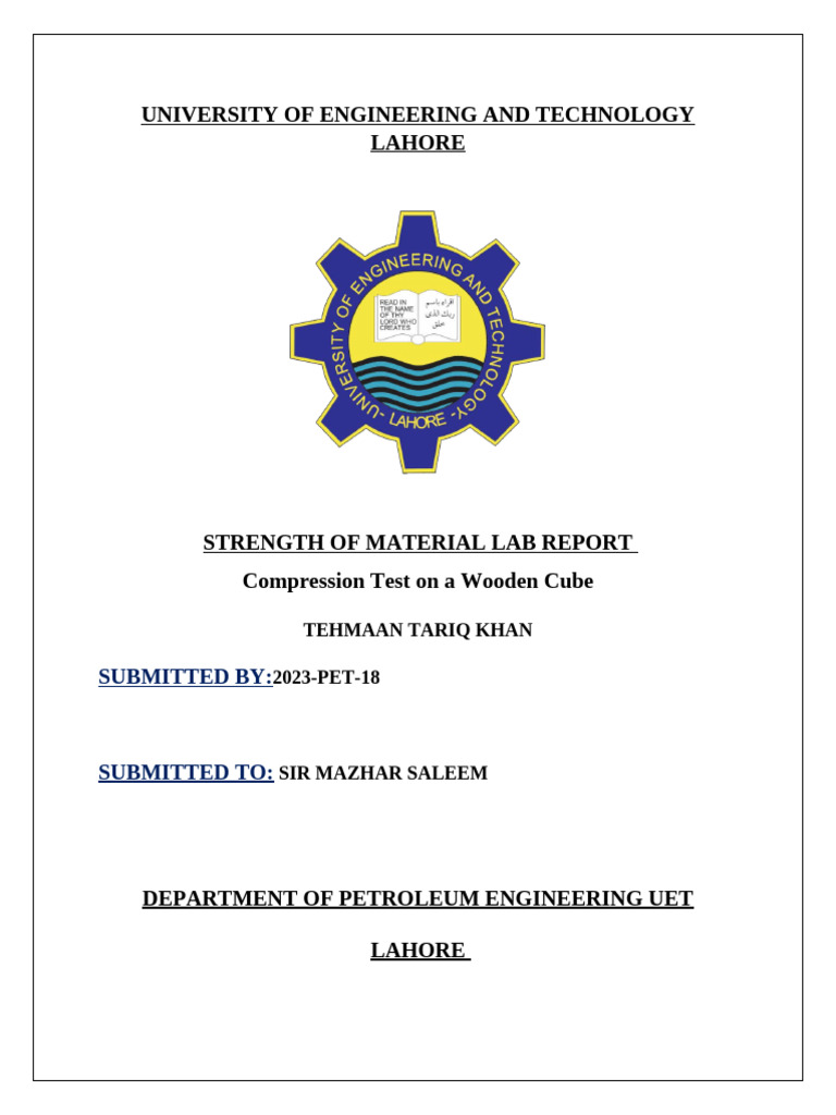 Wood Compression Test Results | PDF | Young's Modulus | Strength Of ...