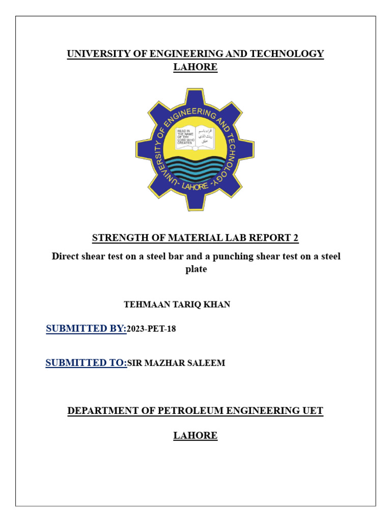Direct Shear Test and Punching Shear Test2 | PDF | Shear Stress ...