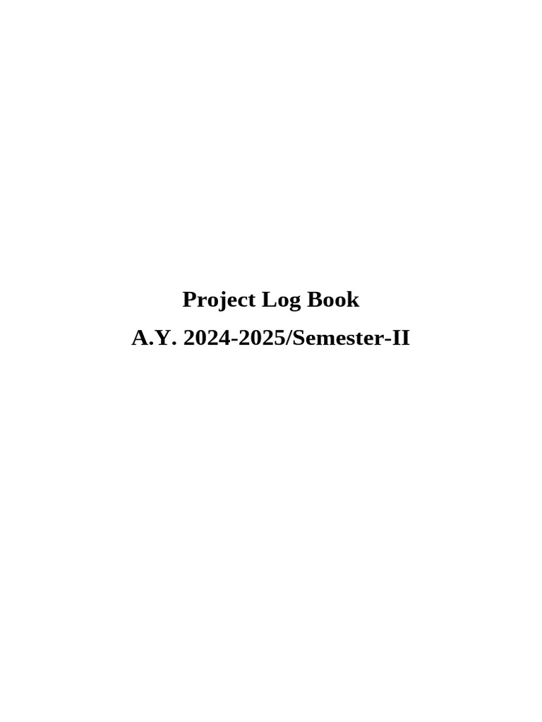 Project Log Book - Semester II 1 | PDF