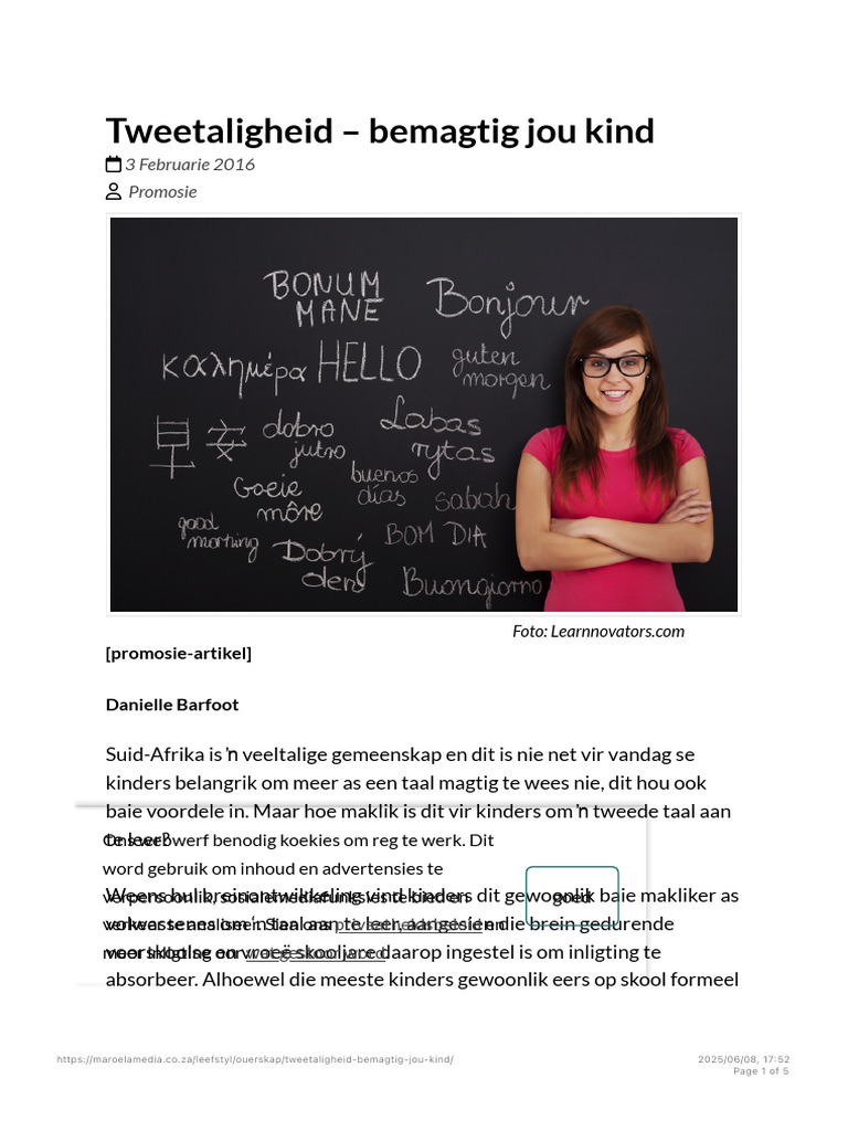 Afrikaans Prepared Reading | PDF