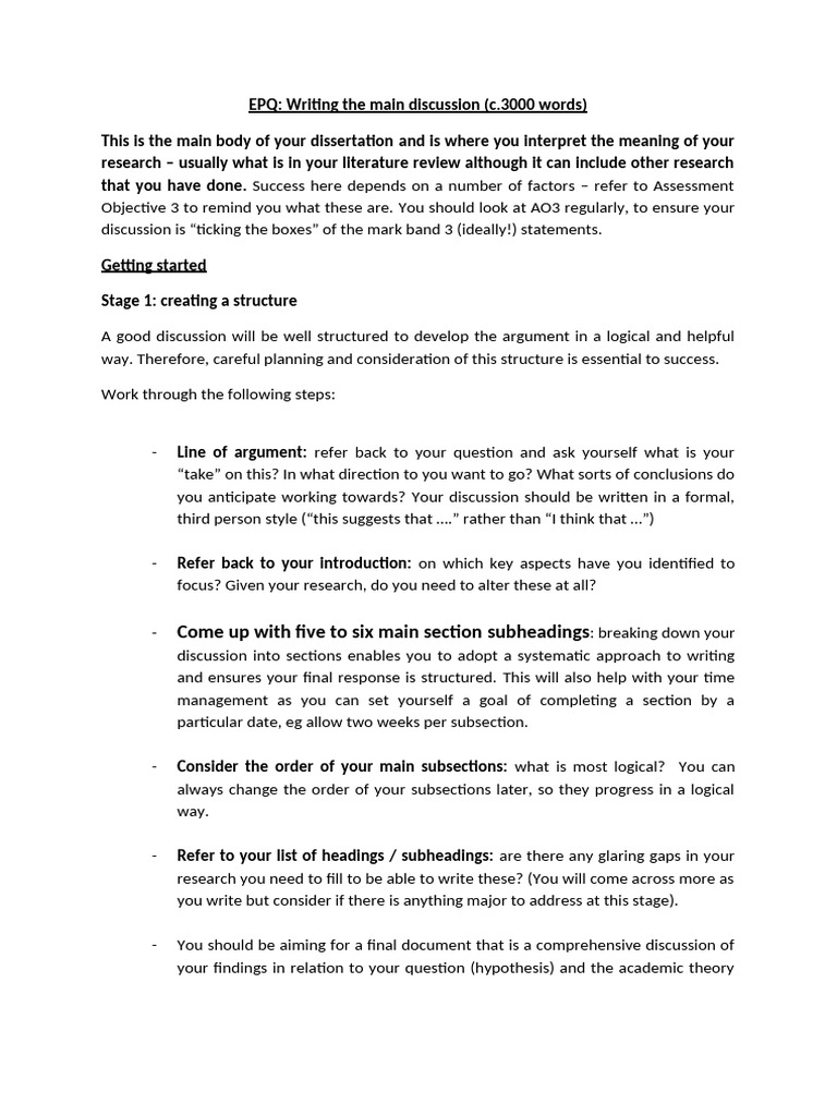 Writing The Discussion - Getting Started | PDF | Argument | Behavioural ...