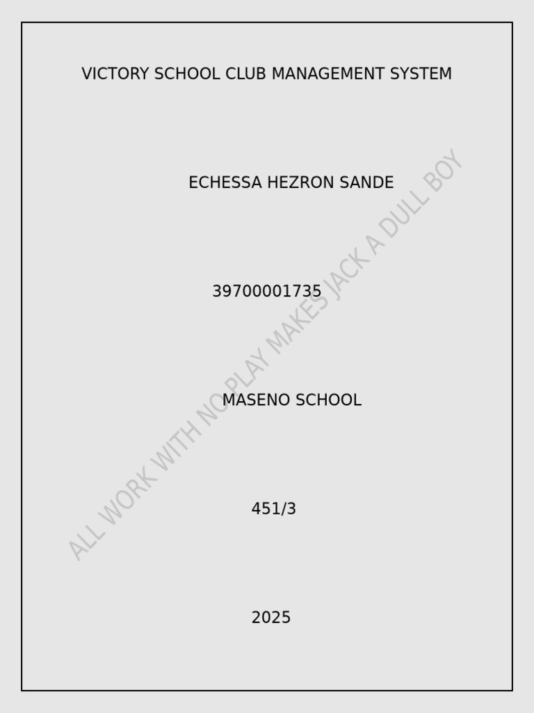 Victory School Club Management System | PDF | Automation | Backup
