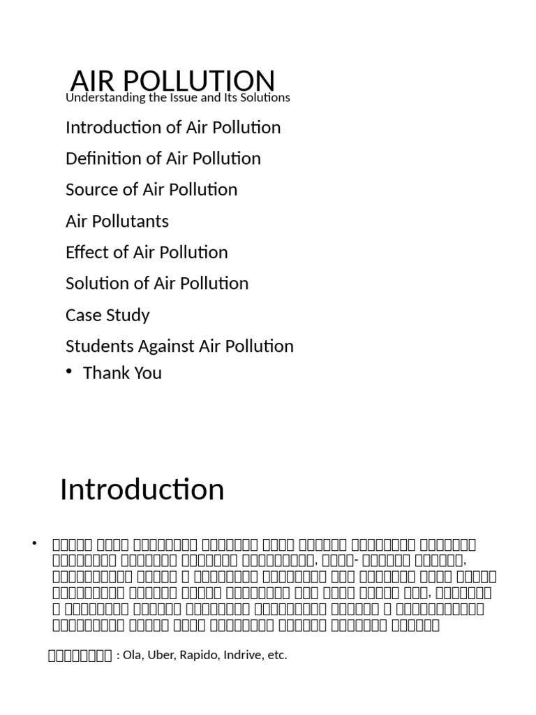 Air Pollution Presentation | PDF