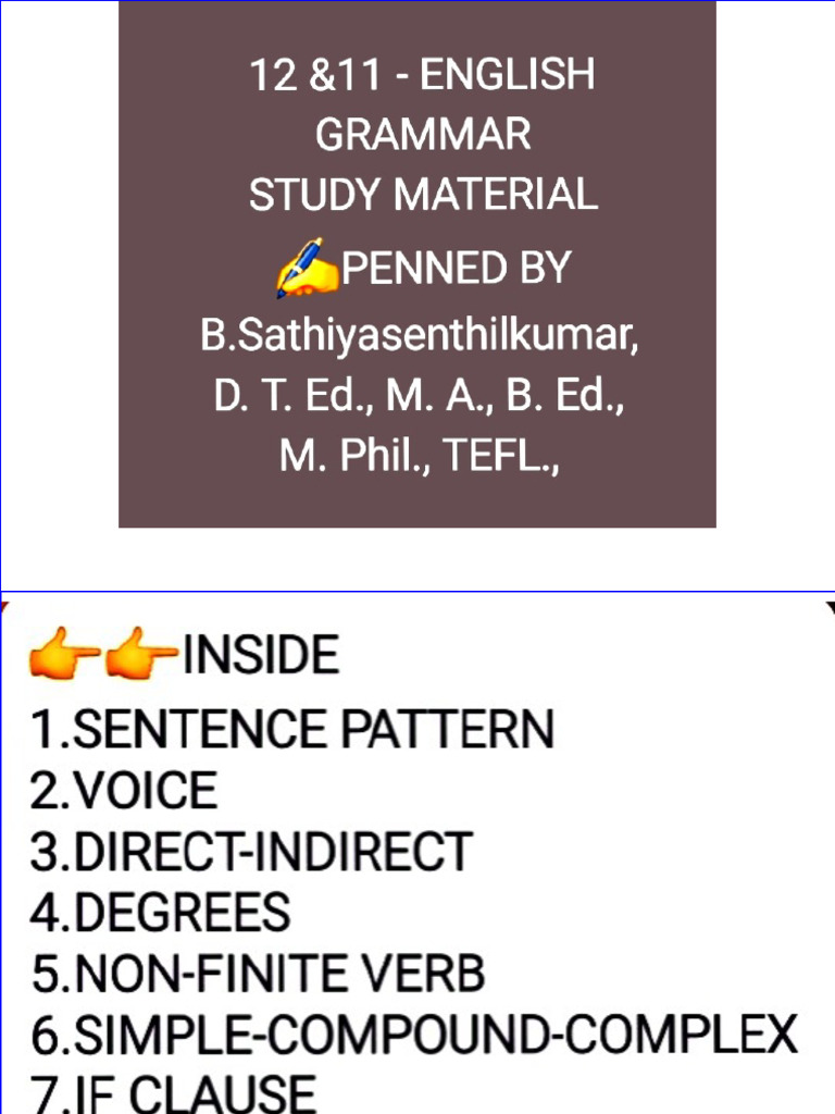 11th English Study Material for Slow Learners | PDF