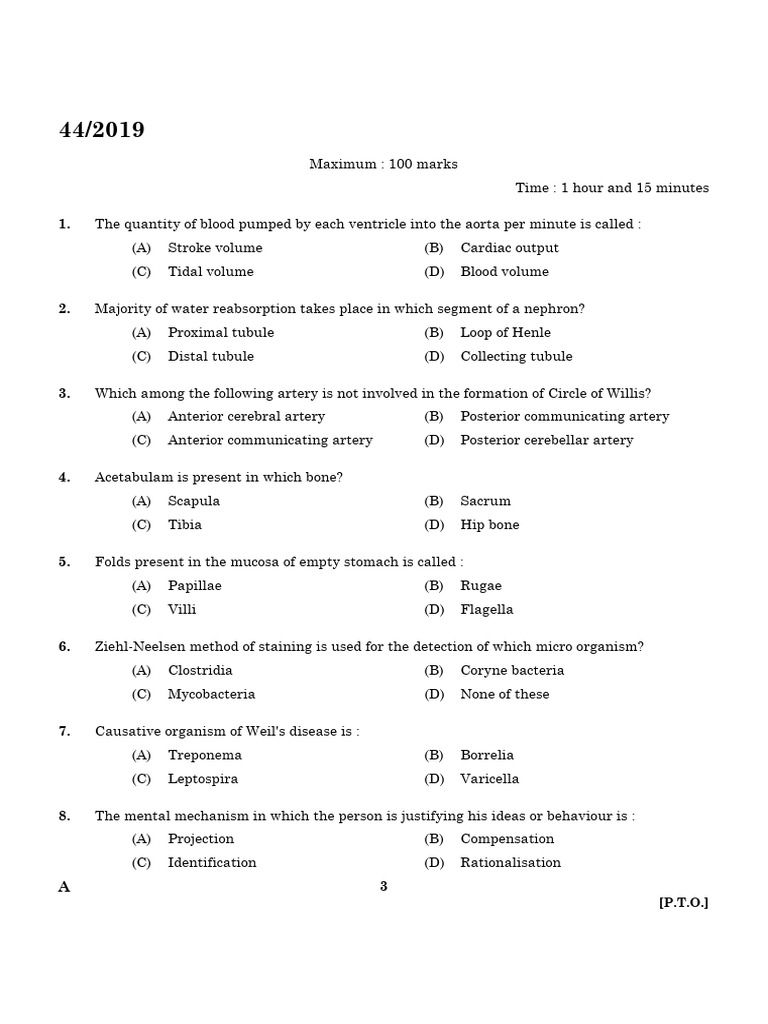 Nursing and Health Science Exam Questions | PDF | Placenta | Medical ...