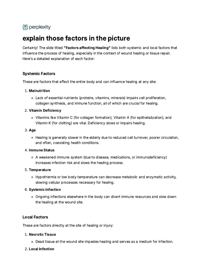 Explain Those Factors in The Picture | PDF | Healing | Wound