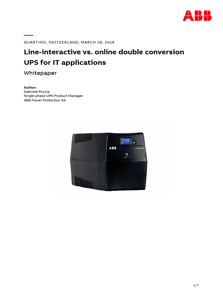 White Paper LI Vs Online Double Con UPS | PDF | Power Inverter | Rectifier