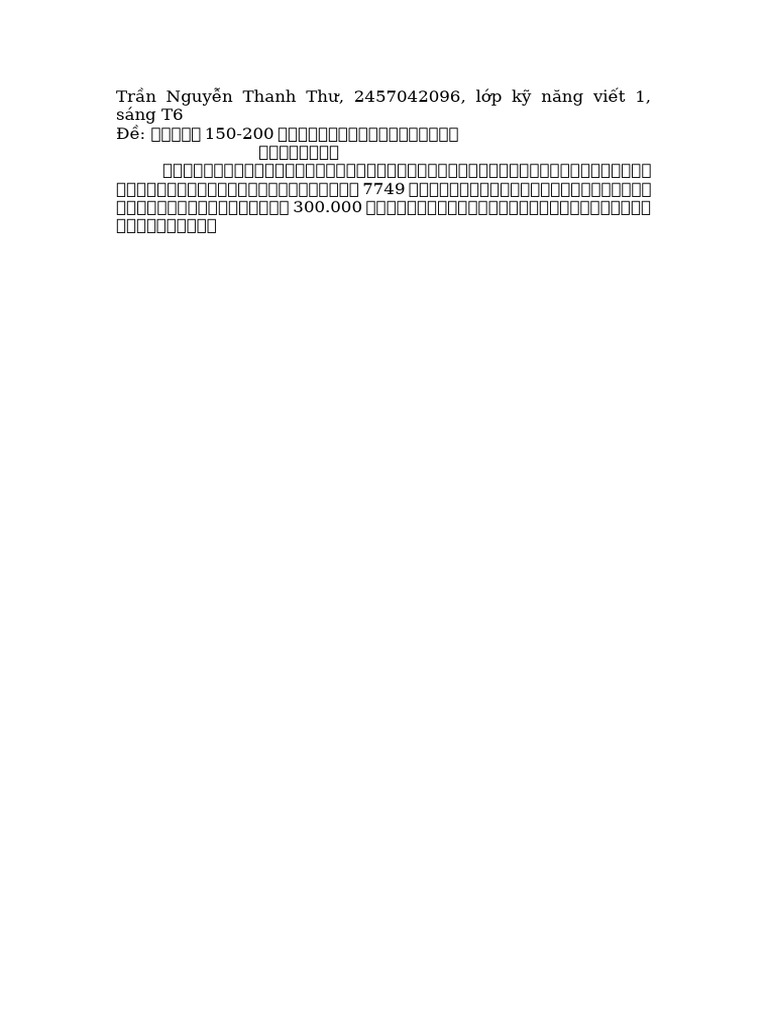 Trần Nguyễn Thanh Thư. BTVN 01 | PDF